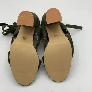 paotmbu | Shoes | Tieankle Olive Green Block Heel Sandals | Poshmark
